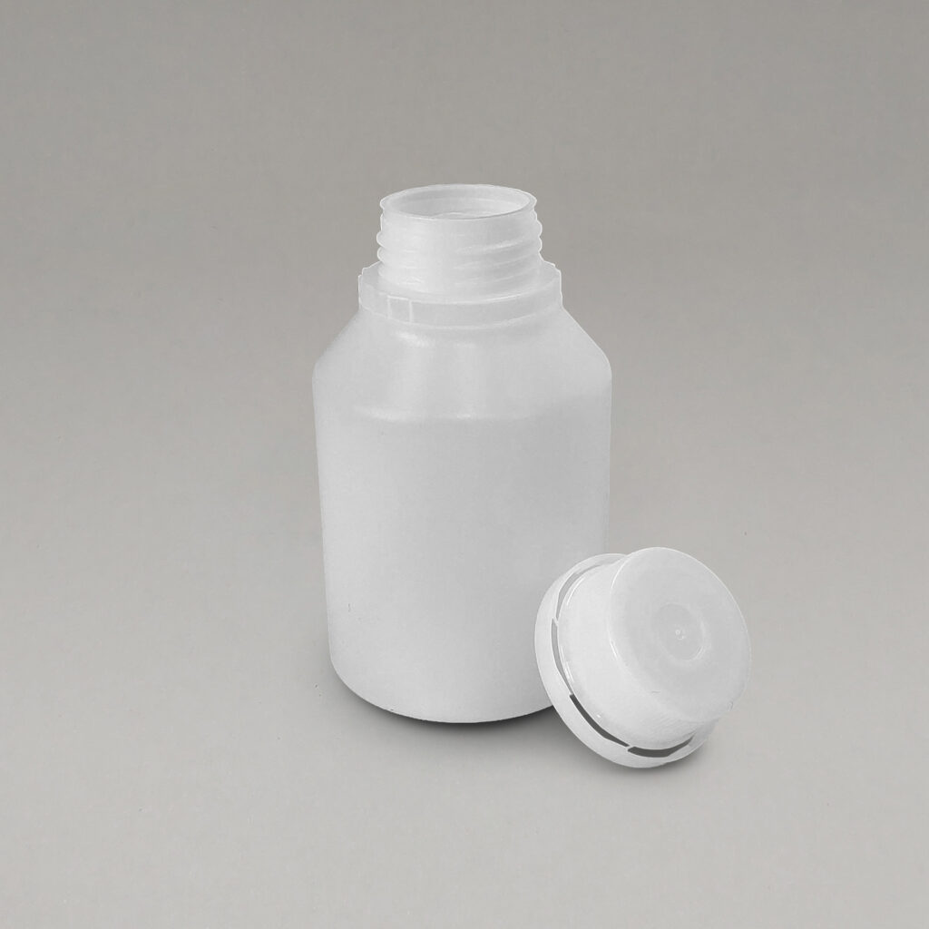 Round Bottle 500ml - Natural (with lid) | Stowers Circular Solutions